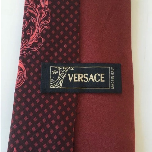 Versace | Accessories | Versace Neck Tie Maroon Red And Black | Poshmark